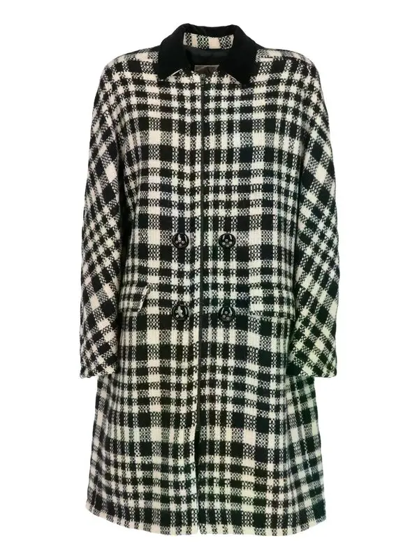 Valentino Garavani 1980s Double-breasted Checked Coat - Neutrals