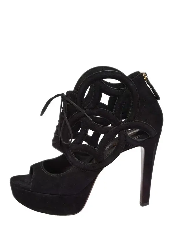 LOUIS VUITTON 120mm Cut-out Heeled Sandals - Black