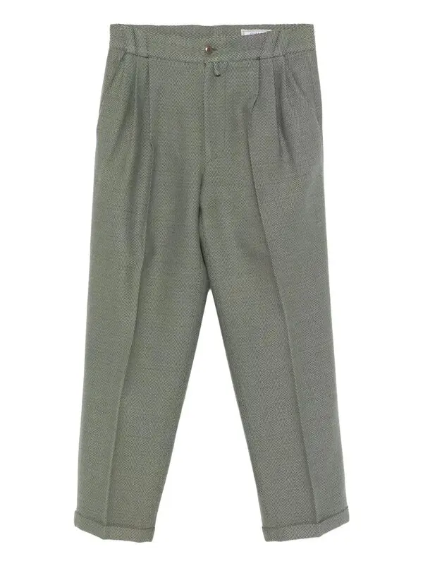 Versace 1980s Chevron-patterned Trousers - Grey