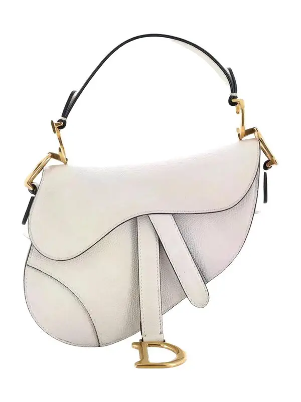 Dior Saddle Handbag Leather Mini Shoulder Bag - Neutrals