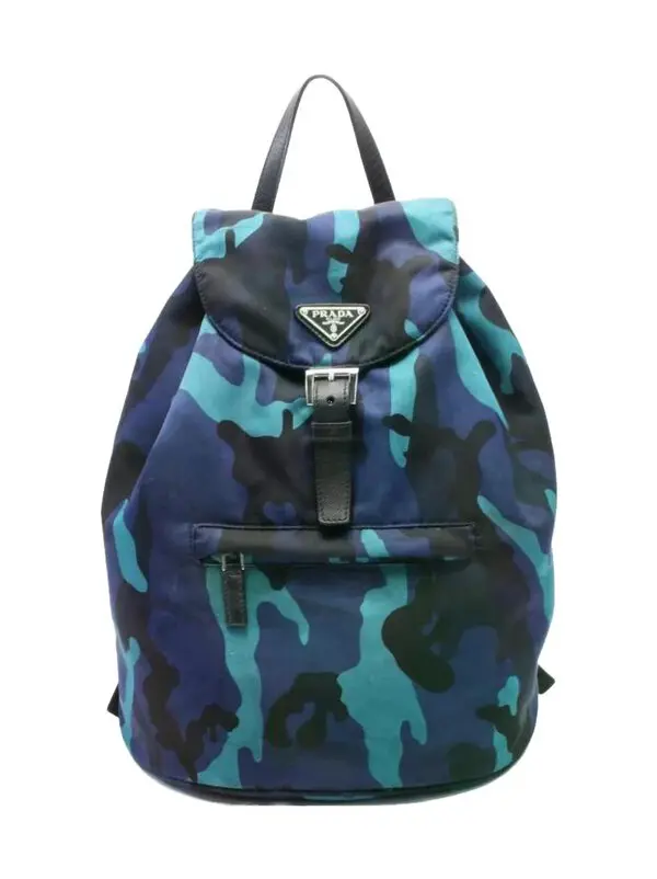 Prada Tessuto Camouflage Backpack - Blue
