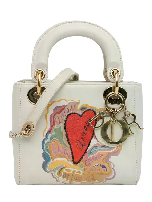 Dior Pre-owned 2018 Dioramour Mini Lady Satchel - White