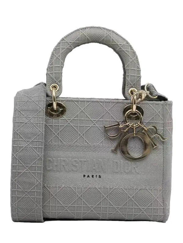 Dior Lady D-lite Two-way Handbag - Grey