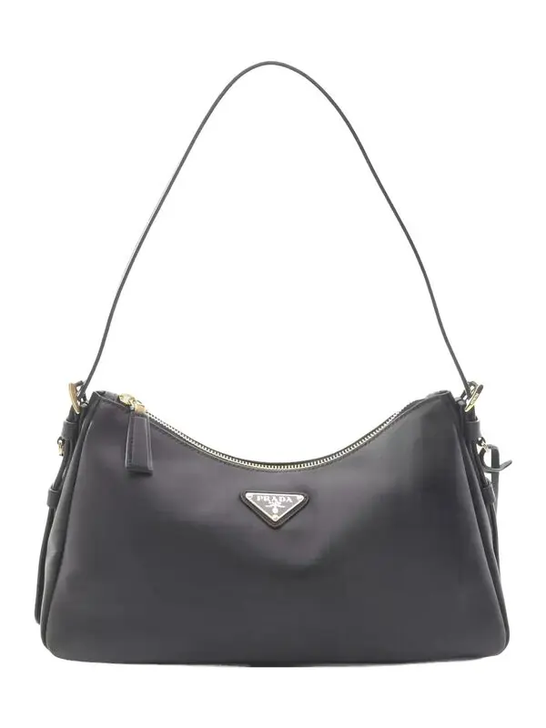 Prada Aimée Leather Shoulder Bag - Black