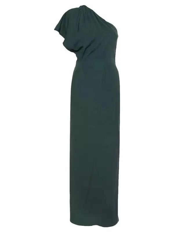 Fendi One-shoulder Ruched Maxi Dress - Green