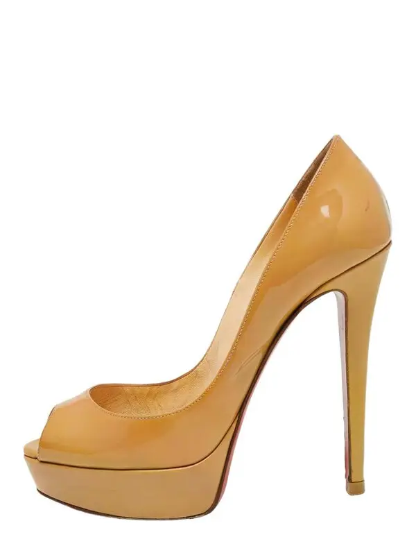 CHRISTIAN LOUBOUTIN 135mm Patent-leather Sandals - Neutrals