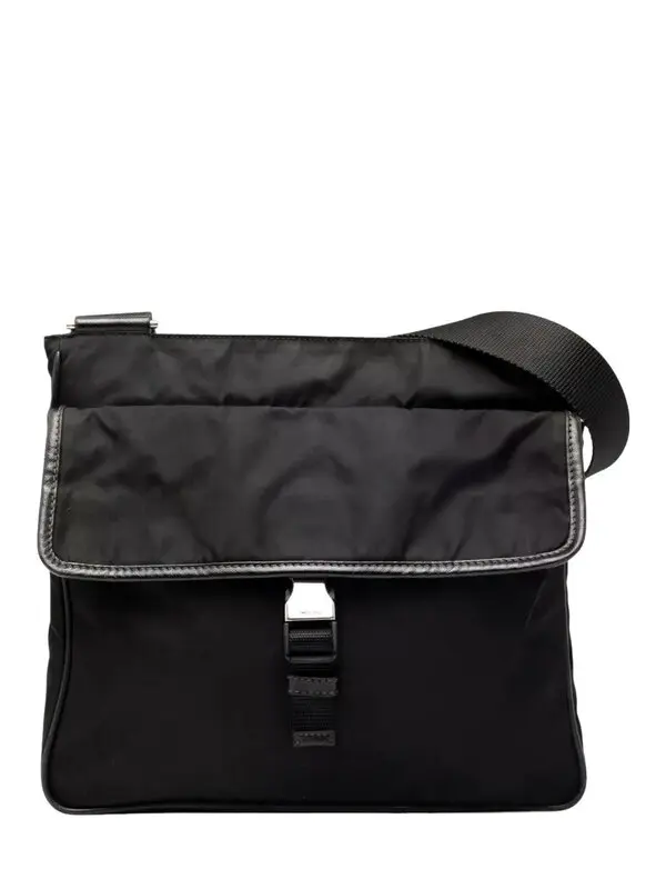 Prada Tessuto Zip Top Crossbody Bag - Black