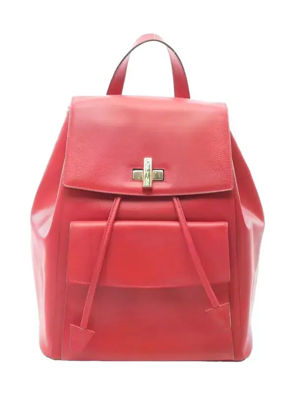 Celine Turn-lock Leather Backpack - Red