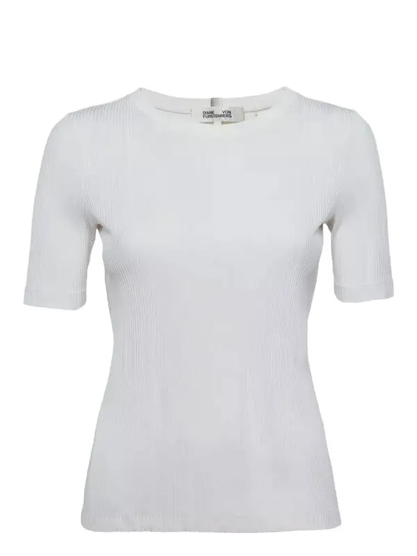 Diane Von Furstenberg Ribbed-knit Top - White