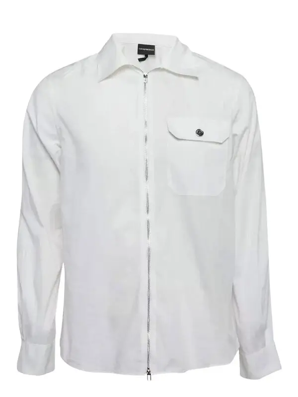 Emporio Armani Zip-up Pocket Shirt - White