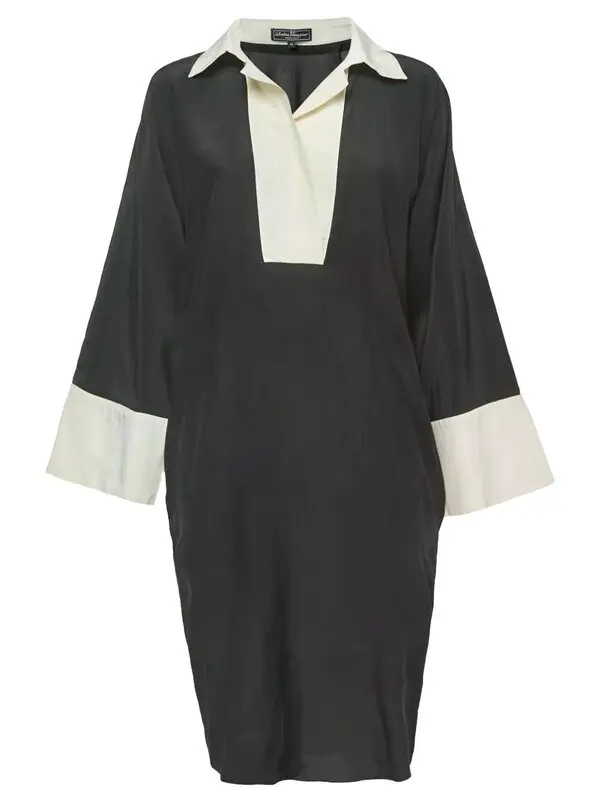 FERRAGAMO Silk Shirt Dress - Black