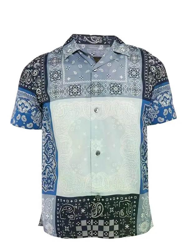LOUIS VUITTON Bandana-print Patchwork Shirt - Blue