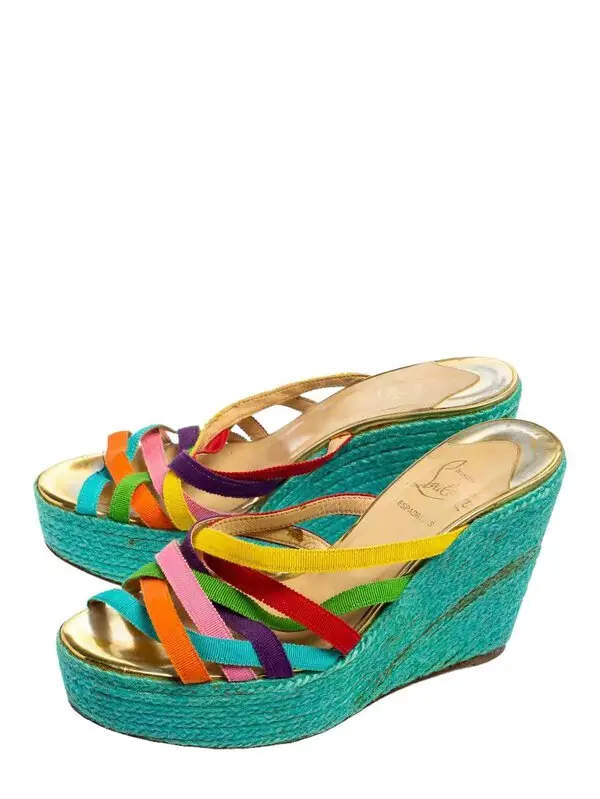 CHRISTIAN LOUBOUTIN 110mm Crepon Espadrilles - Green