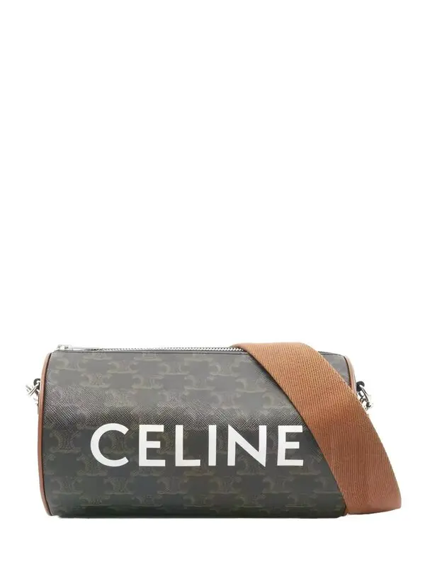 Celine Triomphe Monogram Cylindrical Shoulder Bag - Brown