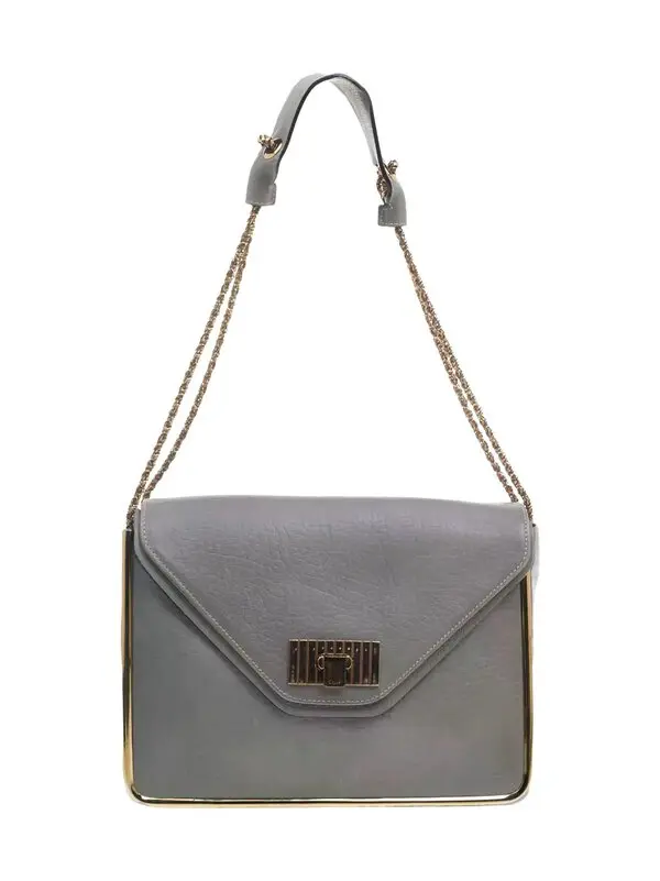 Chloé Leather Flap Bag - Grey