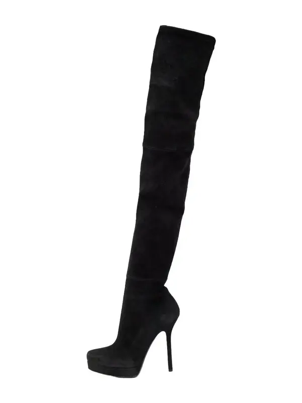 Gucci 135mm Suede Over-the-knee Boots - Black
