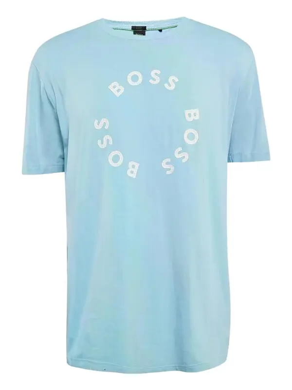 BOSS Logo-print Cotton T-shirt - Blue
