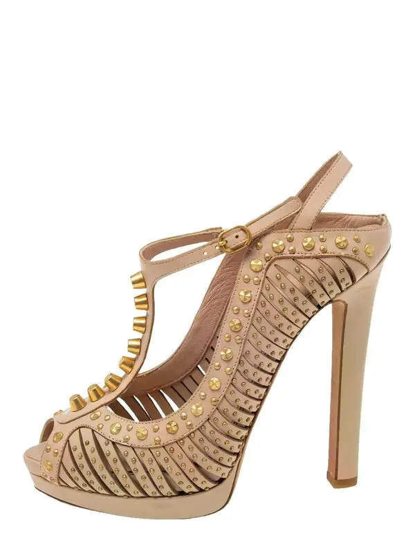 Alexander McQueen 134mm Stud-embellished Platform Sandals - Neutrals