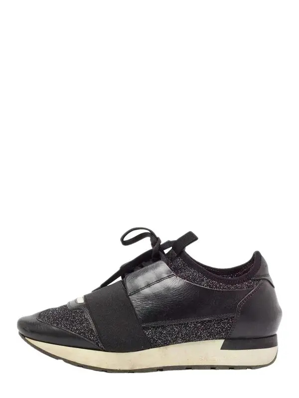 Balenciaga Race Runner Sparkle-embellished Sneakers - Black