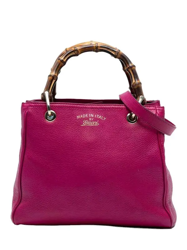 Gucci Calfskin Bamboo Shopper Satchel - Pink