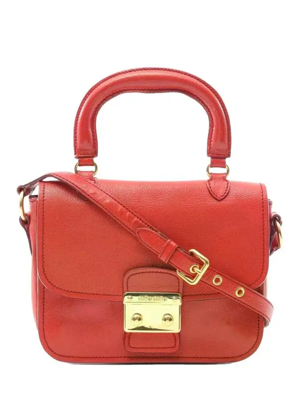 Miu Miu 2000s Madras Shoulder Bag - Red