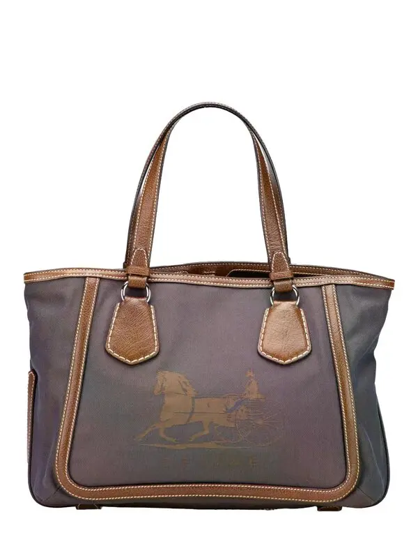 Celine 2007 Canvas Carriage Tote Bag - Brown