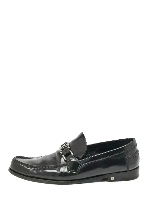 LOUIS VUITTON Major Buckle Leather Loafers - Black