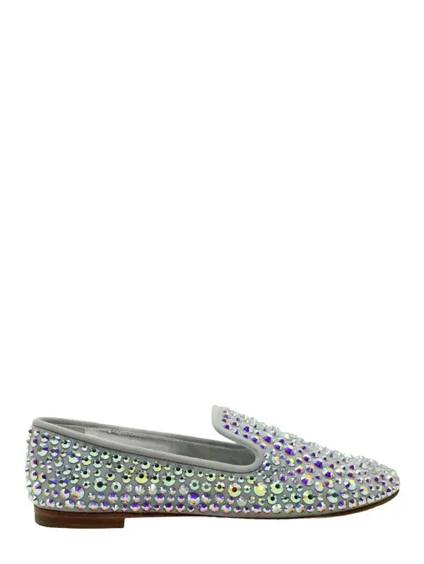 GIUSEPPE ZANOTTI Crystal-embellished Loafers - Grey