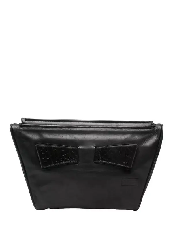 Versace 1980s Leather Clutch Bag - Black