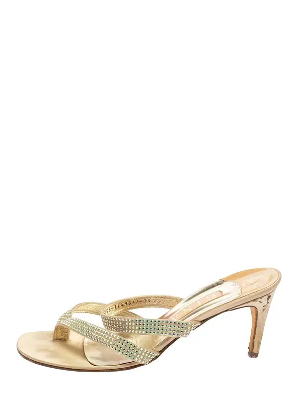 GINA 75mm Crystal-embellished Sandals - Gold