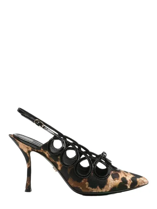 Dolce & Gabbana 100mm Lori Leopard-print Slingback Pumps - Brown