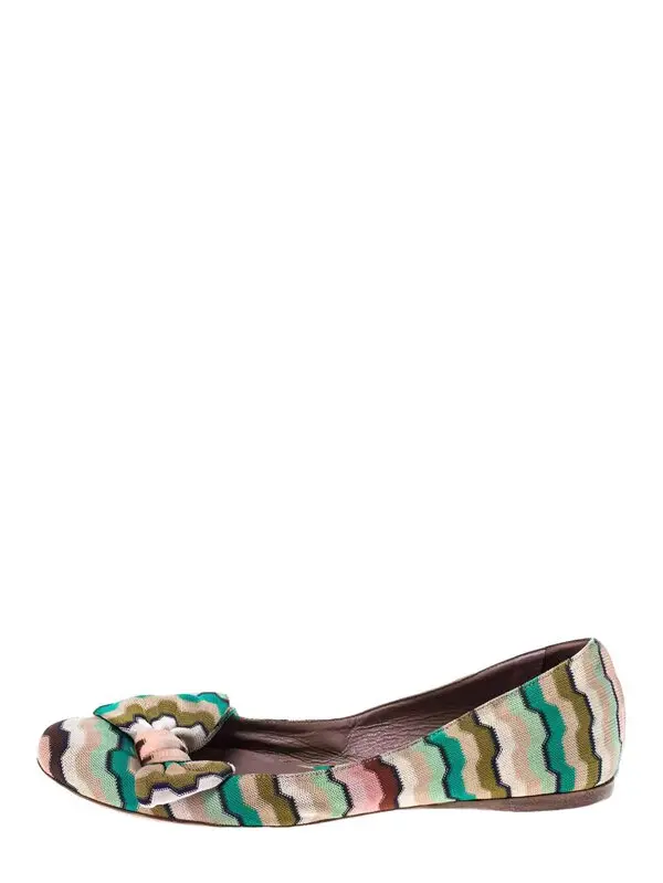 Missoni Bow-detail Wave-pattern Ballet Flats - Neutrals
