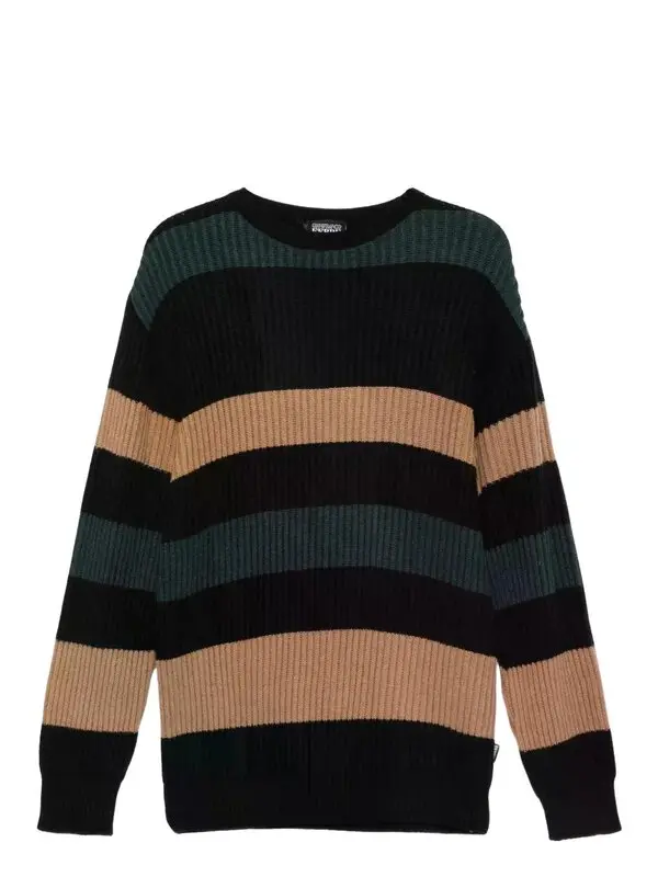 Gianfranco Ferre 1997 Striped Ribbed Sweater - Black
