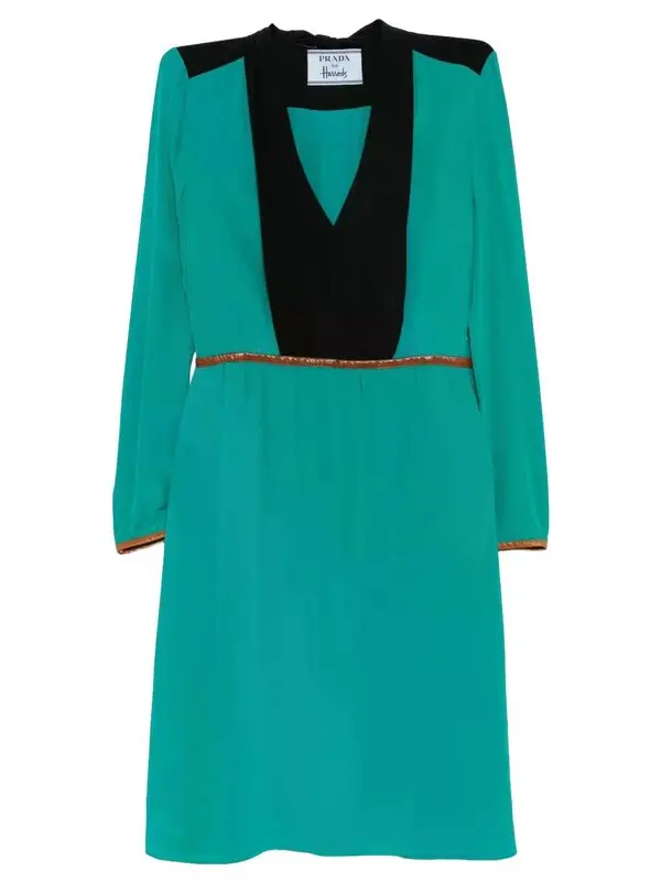 Prada V-neck Dress - Green