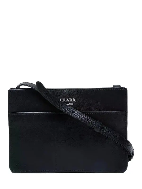 Prada Mini Leather Shoulder Bag - Black
