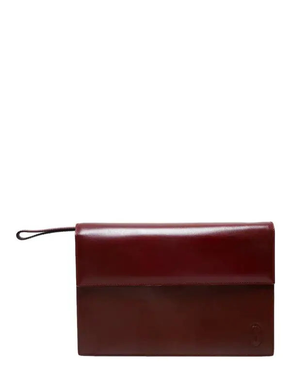 CARTIER 1990-2000s Leather Flap Clutch Bag - Red