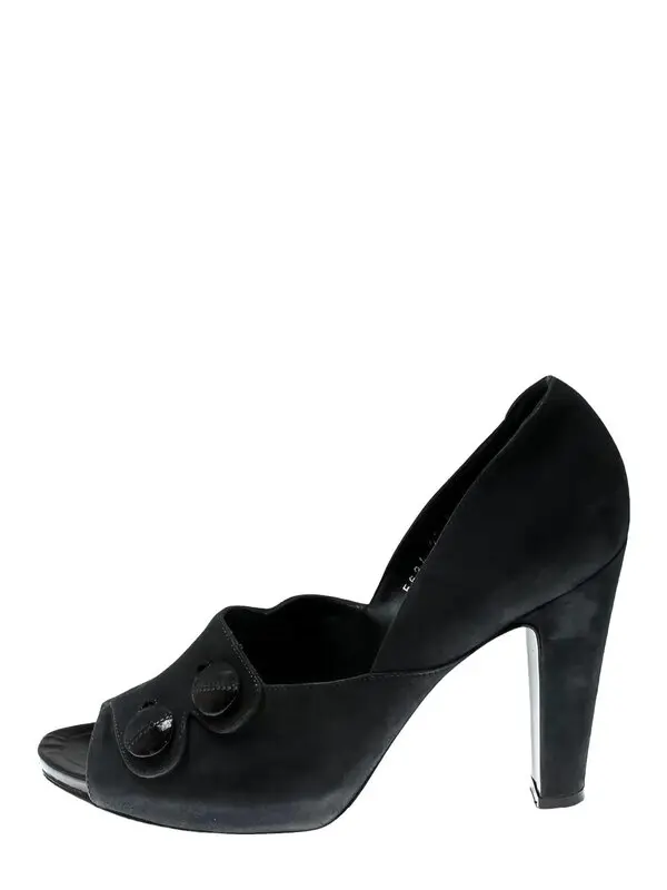SERGIO ROSSI 105mm Peep-toe Suede Pumps - Black