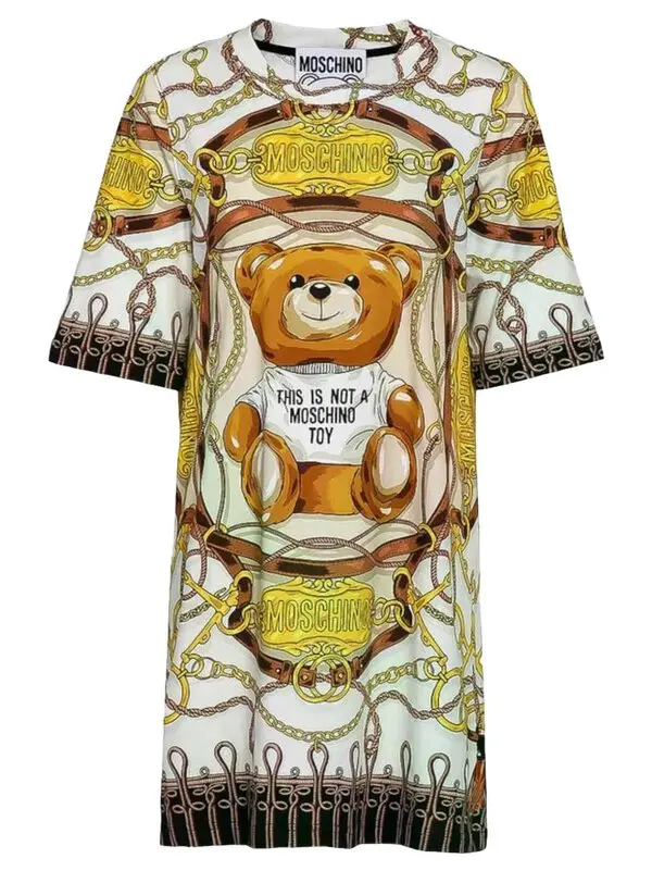 Moschino Bear-print Dress - Neutrals