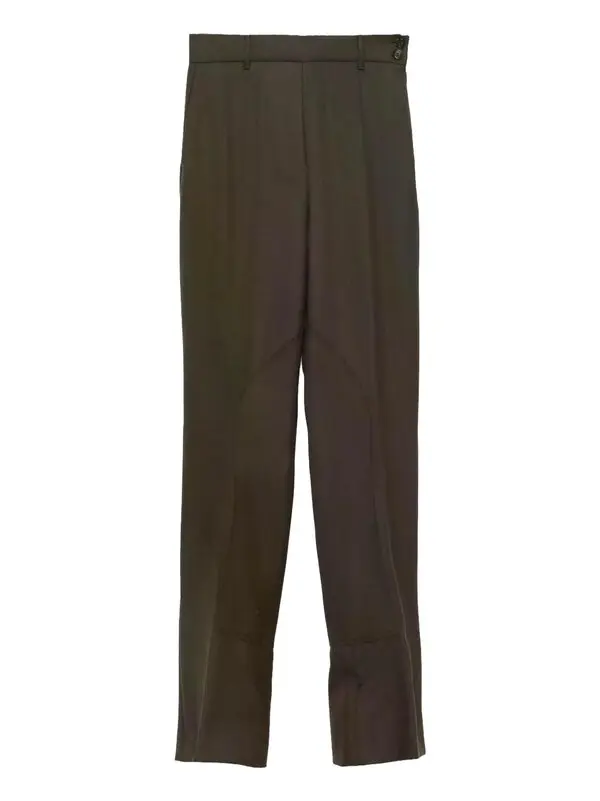 Prada 2000s Stirrup-cuff Bootcut Trousers - Green