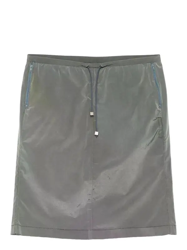 Versace 2000s Drawstring Mini Skirt - Grey