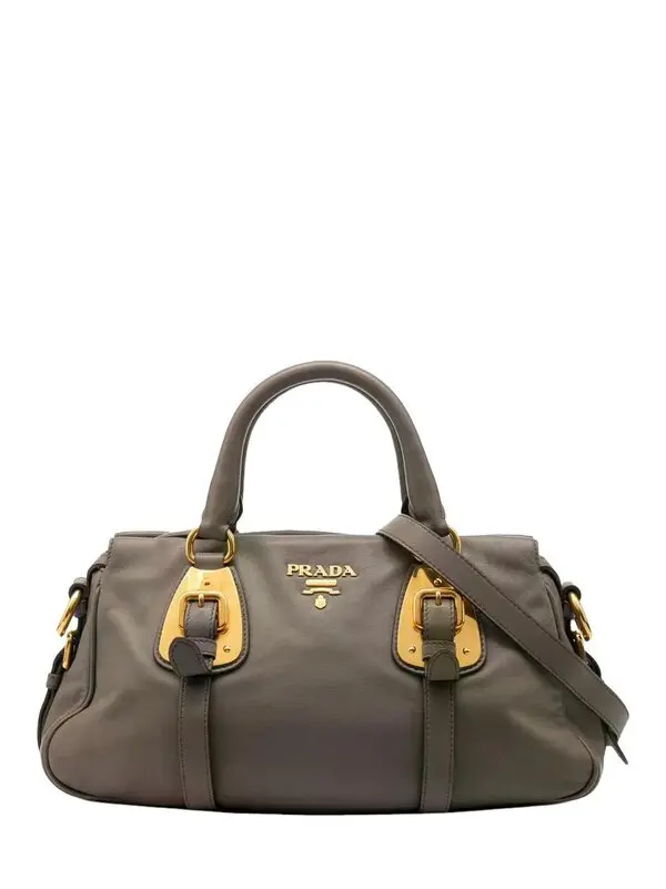 Prada Soft Calfskin Shopping Satchel - Grey