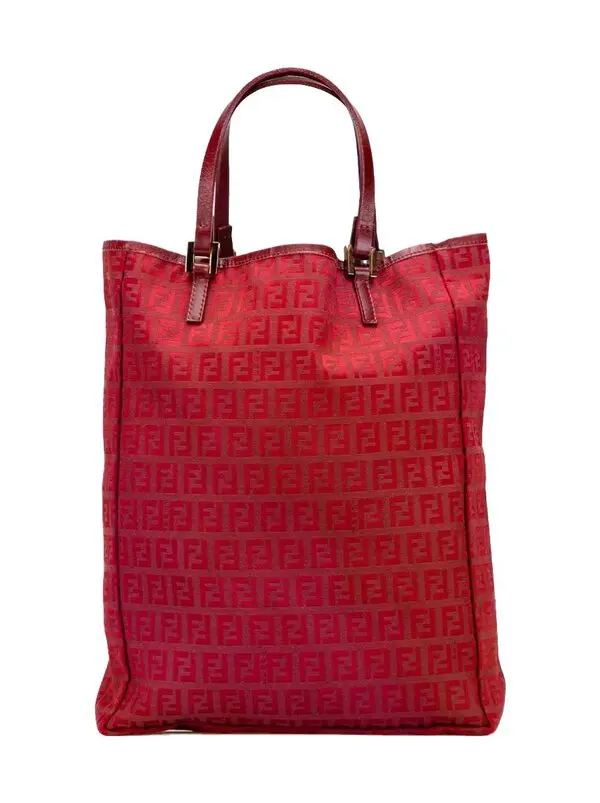 Fendi 2000-2010 Zucchino Canvas Tote Bag - Red