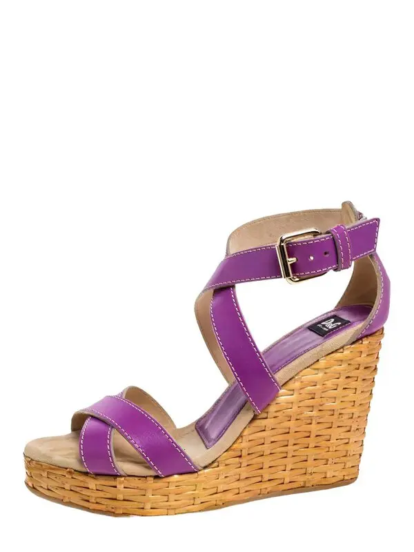 Dolce & Gabbana 100mm Leather Sandals - Purple