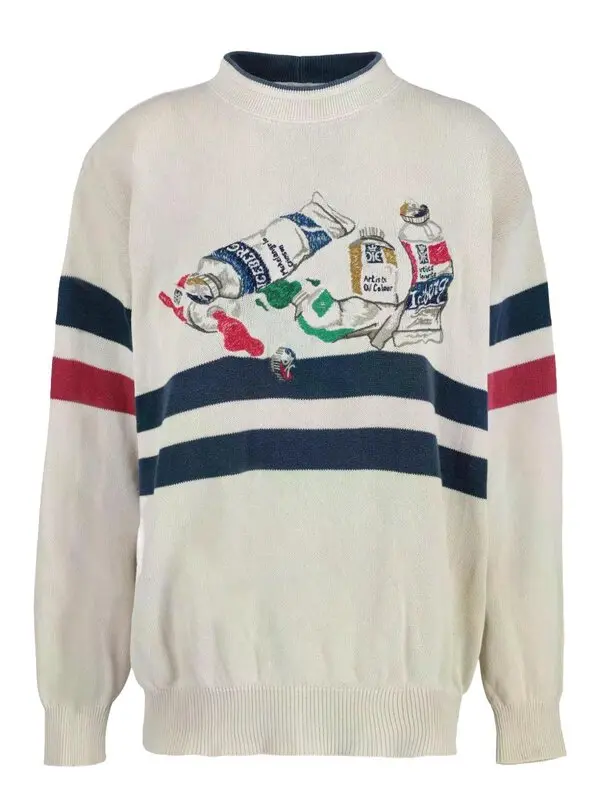 Iceberg Embroidered Paint Tubes Sweater - Neutrals