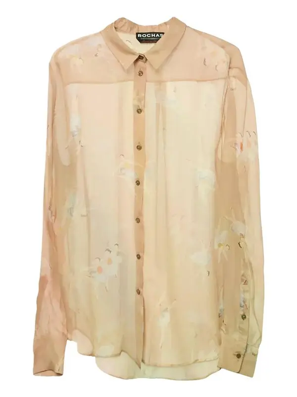 Rochas 2015 Silk Floral Shirt - Neutrals