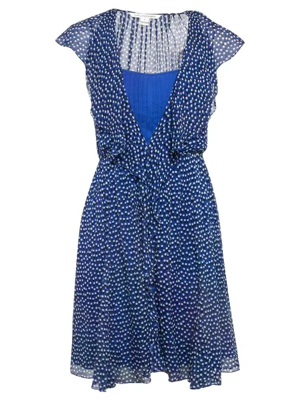 Diane Von Furstenberg Polka Dot-pattern Silk Dress - Blue