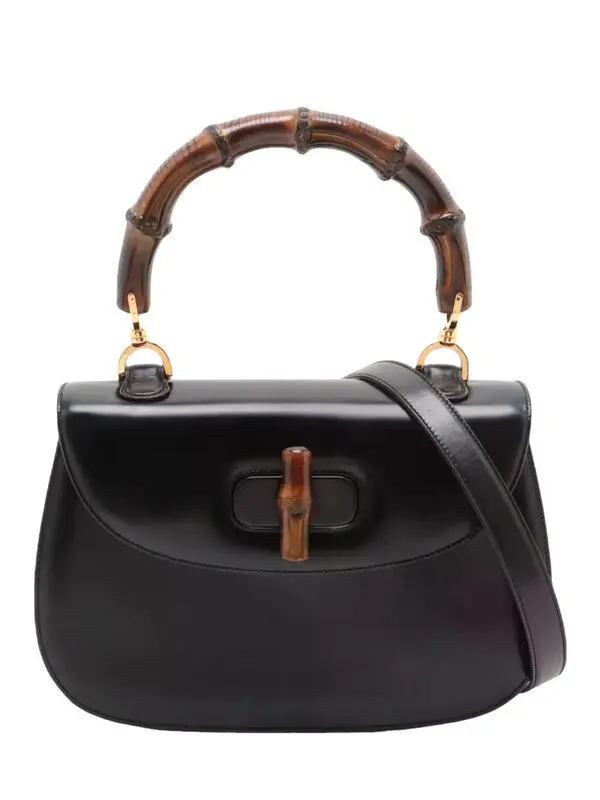 Gucci 1970-1990 Bamboo-handle Shoulder Bag - Black
