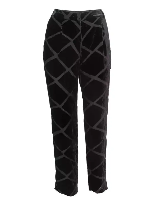 Emporio Armani Jacquard Velvet Trousers - Black