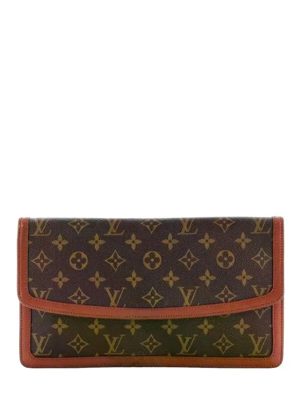 LOUIS VUITTON Dame Pochette Monogram Canvas Gm Clutch - Brown