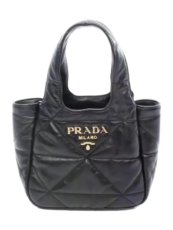 Prada 2010s Nappa Quilted Handbag - Black